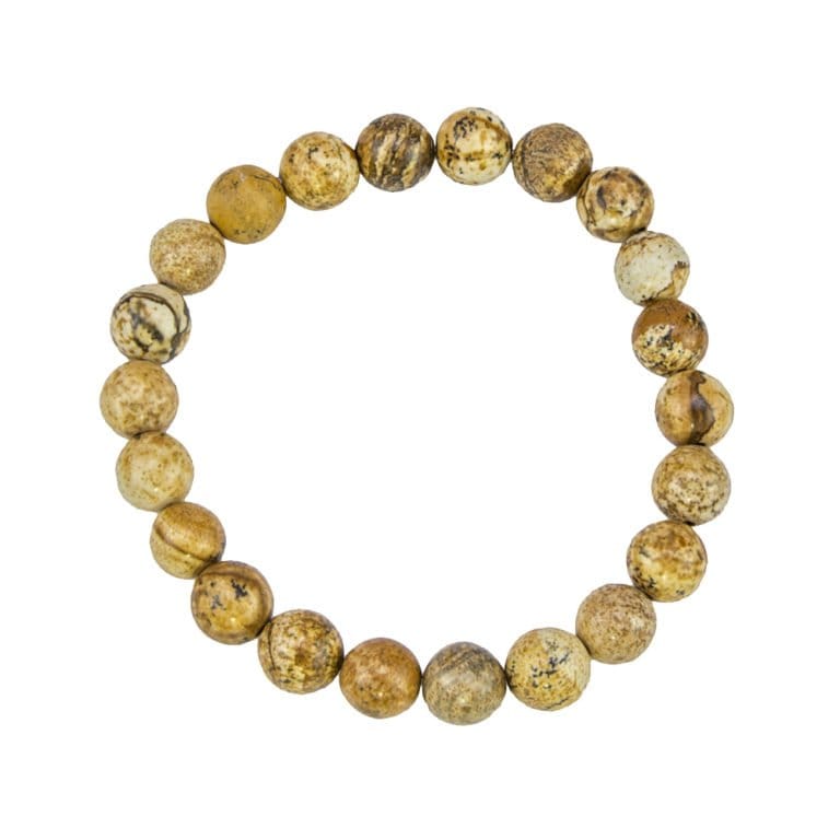 Bracelet Jaspe paysage – Pierres boules 8mm