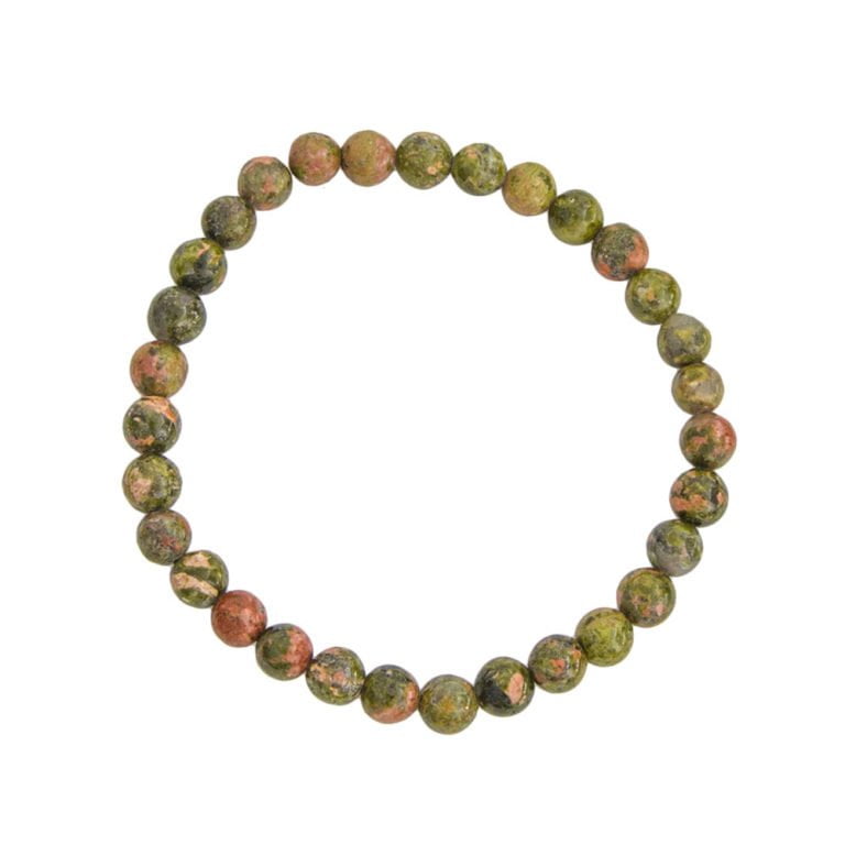 Bracelet Unakite – Pierres boules 6mm