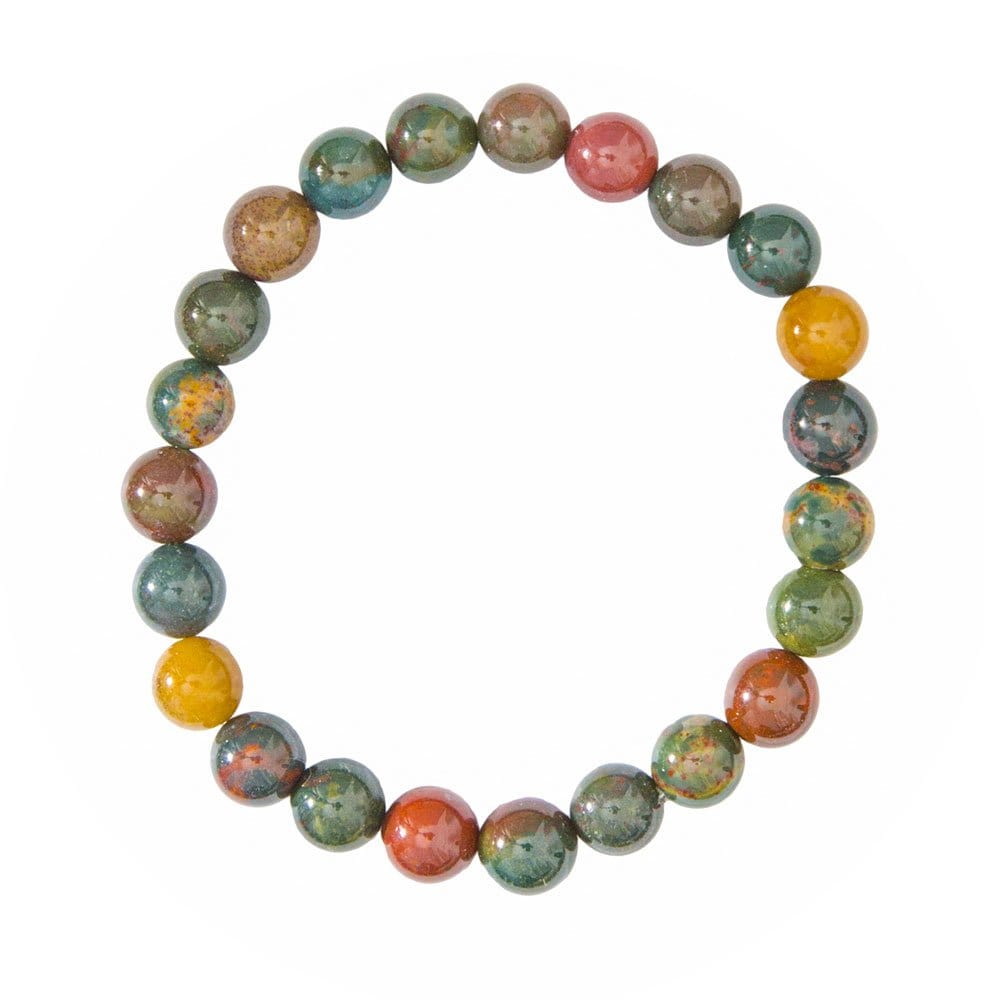 Bracelet Jaspe héliotrope – Pierres boules 8mm