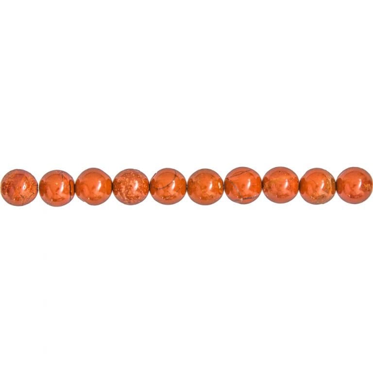 Fil Jaspe rouge – Pierres boules 8mm
