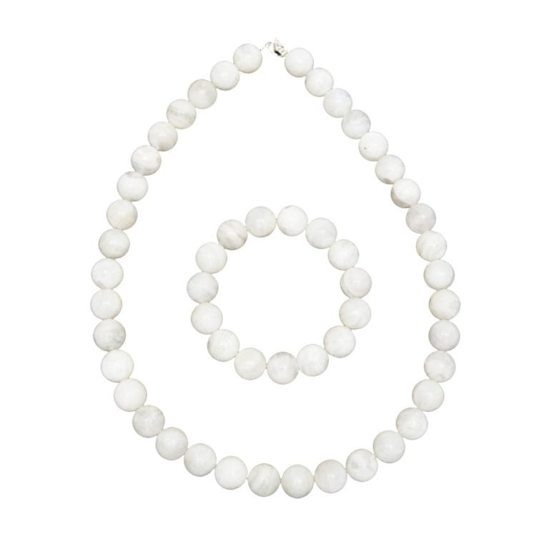 Parure Pierre de Lune – Pierres Boules 12mm