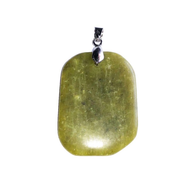 Pendentif Serpentine – Pierre plate
