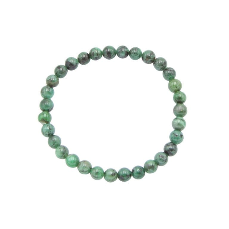 Bracelet Emeraude – Pierres boules 6mm