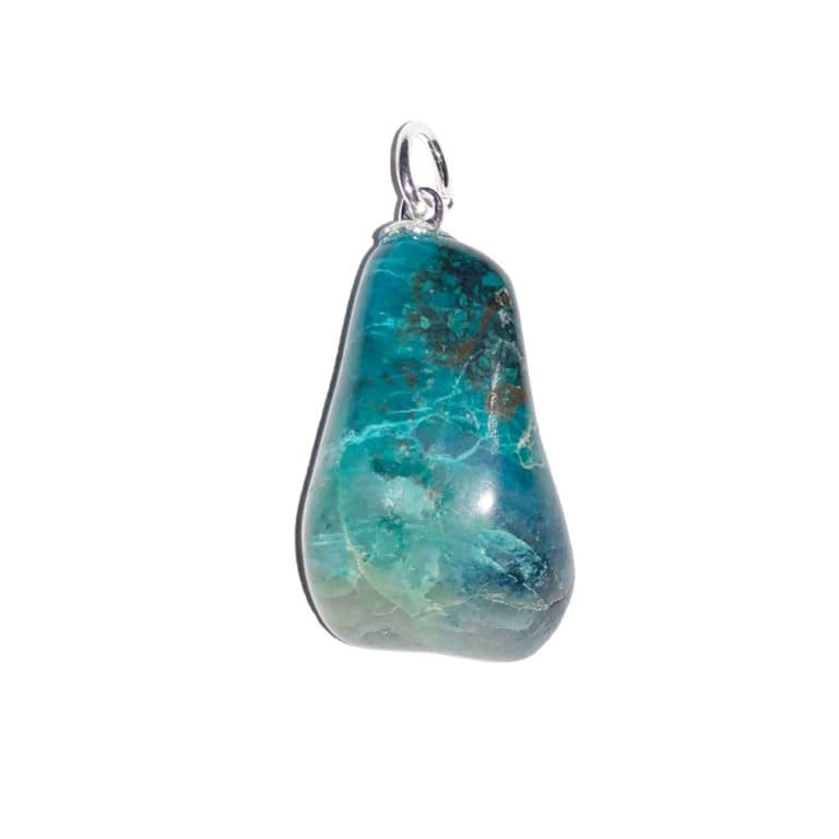 Pendentif Chrysocolle foncée – Pierre roulée