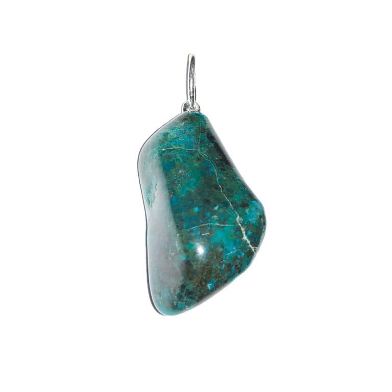 Pendentif Chrysocolle foncée – Pierre roulée