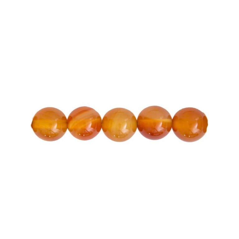 Sachet de 5 perles Cornaline – 6mm