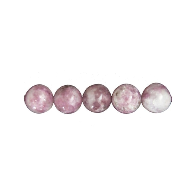 Sachet de 5 perles Tourmaline rose – 6mm