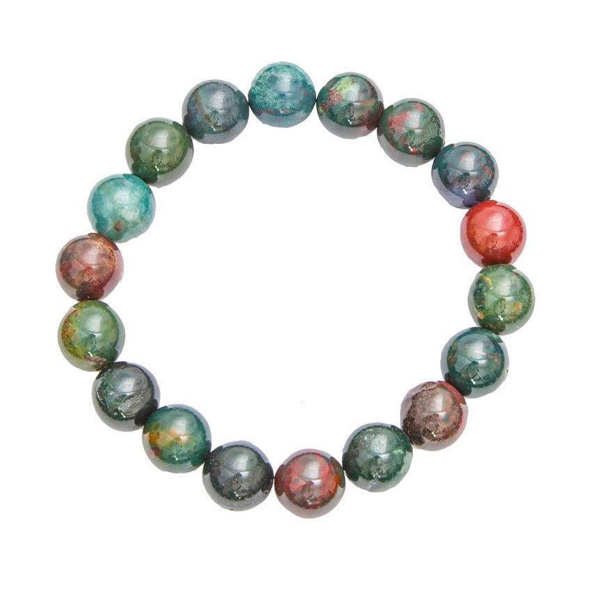 Bracelet Jaspe sanguin – Pierres boules 10mm