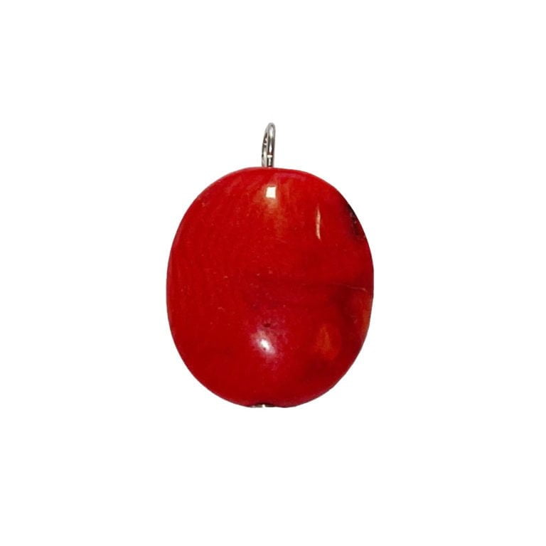 Pendentif Corail rouge – Pierre plate
