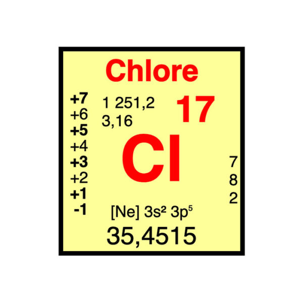Chlore - Élément atomique n°17 - Symbole Cl - France Minéraux