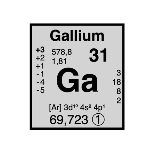 Gallium - Élément atomique n°31 - Symbole Ga - France Minéraux