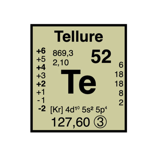 Tellure - Élément atomique n°52 - Symbole Te - France Minéraux