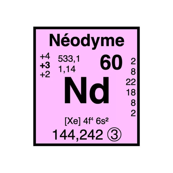 Néodyme - Élément atomique n°60 - Symbole Nd - France Minéraux