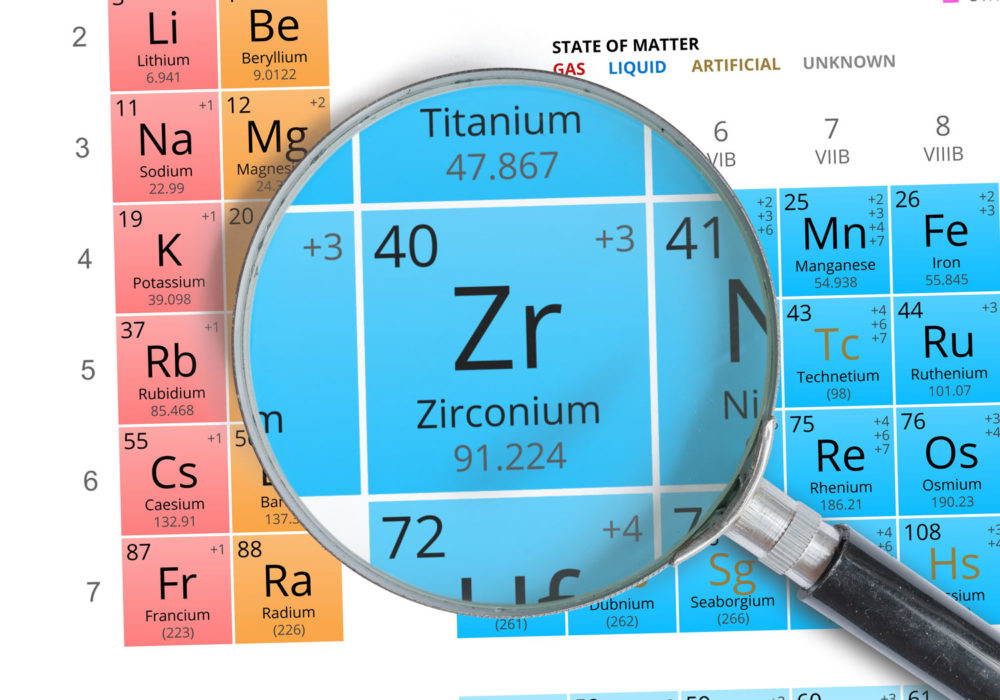 Zirconium - Élément atomique n°40 - Symbole Zr - France Minéraux
