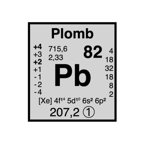Plomb - Élément atomique n°82 - Symbole Pb - France Minéraux